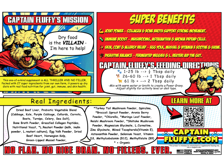Captain Fluffy's Super Supplement for Medium Dogs – Farm Fresh Pet Foods